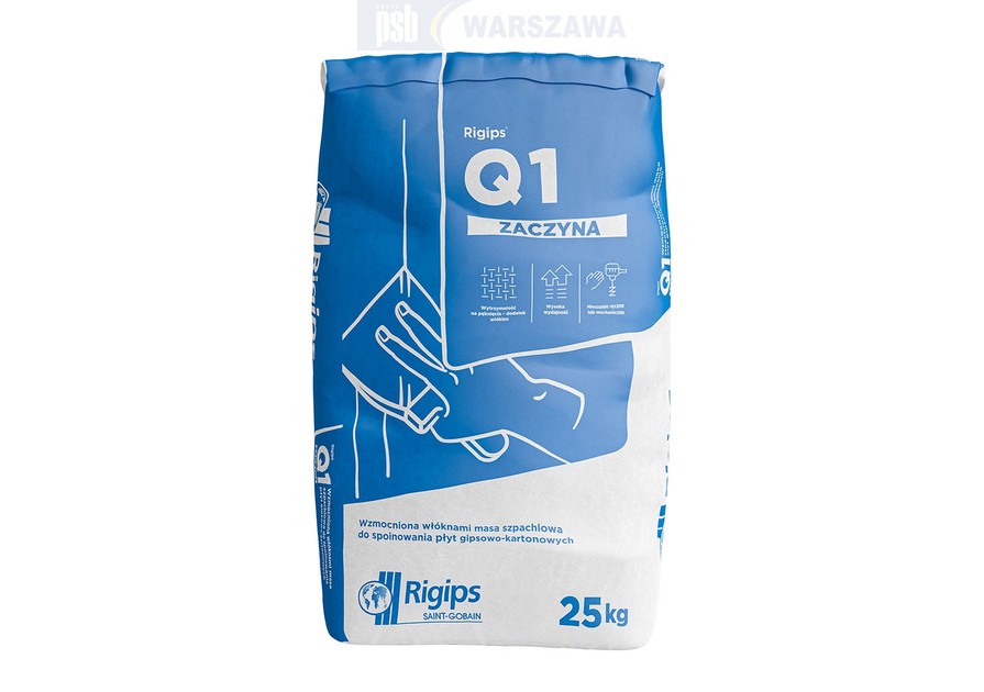 Gips szpachlowy Rigips Q1 Zaczyna Start, Kończy Q2 Q3 Finish, Masa szpachlowa VARIO